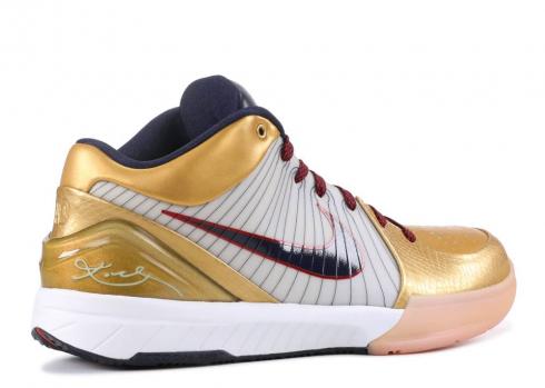 Nike Zoom Kobe 4 Gold Medal Red Varsity White Obsidian Dark Metallic ...
