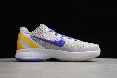 2020 Nike Kobe 6 VI White Purple Yellow Basketball Shoes CW2190-105 ...