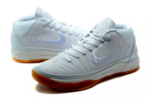 Nike Zoom Kobe XIII 13 A.D. Men Basketball Shoes White Silver 852425 - Kobe 13 A.D. Shoes - Sepcleat