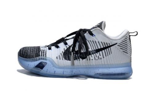 Nike Kobe 10 X Elite Low HTM PRM Oreo Black White Flyknit 805937 010 ...