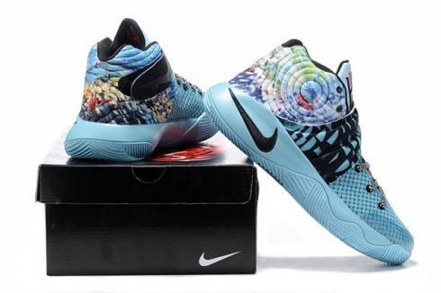 Nike Kyrie II 2 Tie Dye Effect Light Blue Black Multi Color Shoes ...