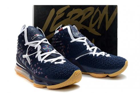 Nike Zoom Lebron XVII 17 College Navy Blue White King James Basketball ...