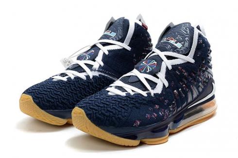 Nike Zoom Lebron XVII 17 College Navy Blue White King James Basketball ...