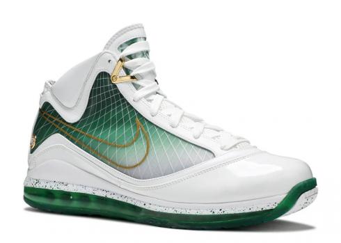 Nike Air Max Lebron 7 Akron akron Gold White Grg Green Metallic 375664 ...