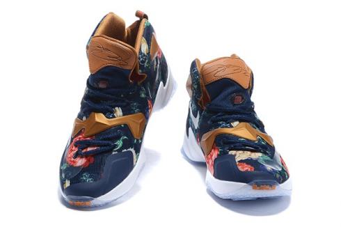 Nike Lebron XIII LBJ13 AS 2016 Flower Blue Gold White Men Basketball ...