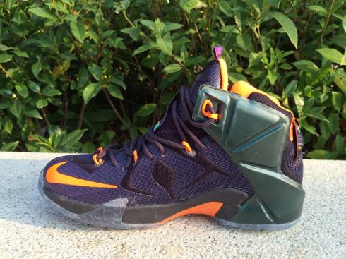 Nike Zoom Lebron XII 12 Men Basketball Shoes Purple Black Orange - Zoom ...