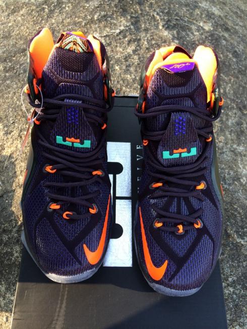 Nike Zoom Lebron XII 12 Men Basketball Shoes Purple Black Orange - Zoom ...
