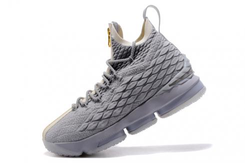 Nike Lebron XV 15 City Edition Wolf Grey Gold 897648-005 - Zoom Lebron ...