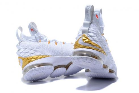 Nike Zoom Lebron XV EP LBJ15 White Gold 897649-107 - Zoom Lebron XV 15 ...