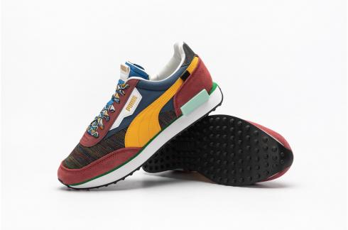 Puma Rider Sneaker Mix Burgundy Red Blue Mens Shoes 373184-01 - Sepcleat