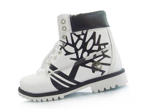 Mens White Black Timberland Custom Boots - Timberland Shoes - Sepcleat