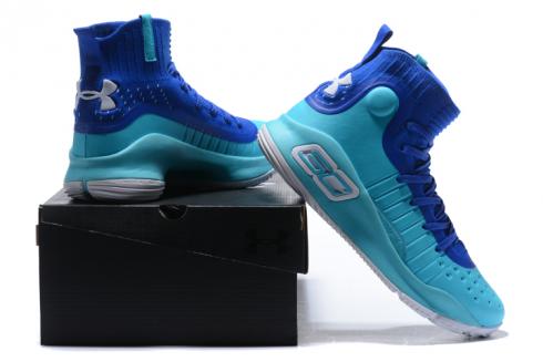Under Armour UA Curry 4 IV High Men Basketball Shoes Sky Blue Royal ...