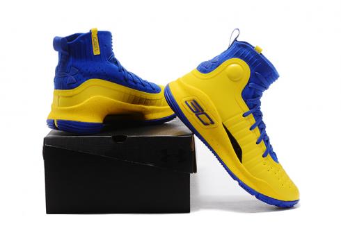 Under Armour UA Curry 4 IV High Men Basketball Shoes Yeloow Blue - UA ...