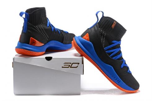 UA Curry 5 Under Armour Curry 5 High Black Blue Orange 3020677-045 - UA ...