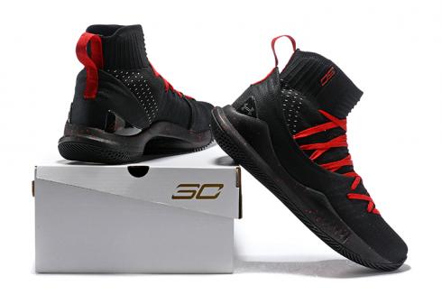 Under Armour UA Curry V 5 High Men Basketball Shoes Black Red - UA ...