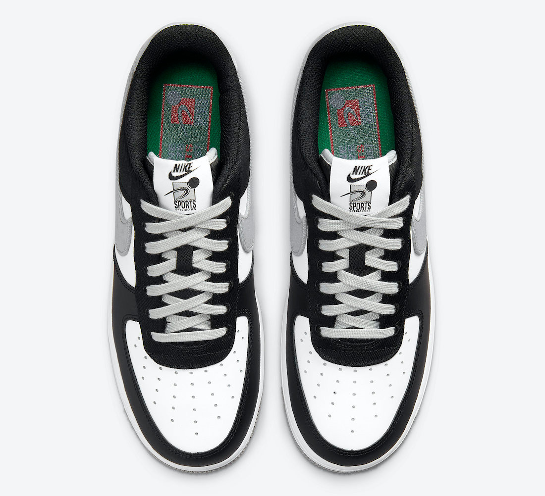 Nike Air Force 1 07 LV8 EMB Black Fat Silver White Pine Green CT2301 ...