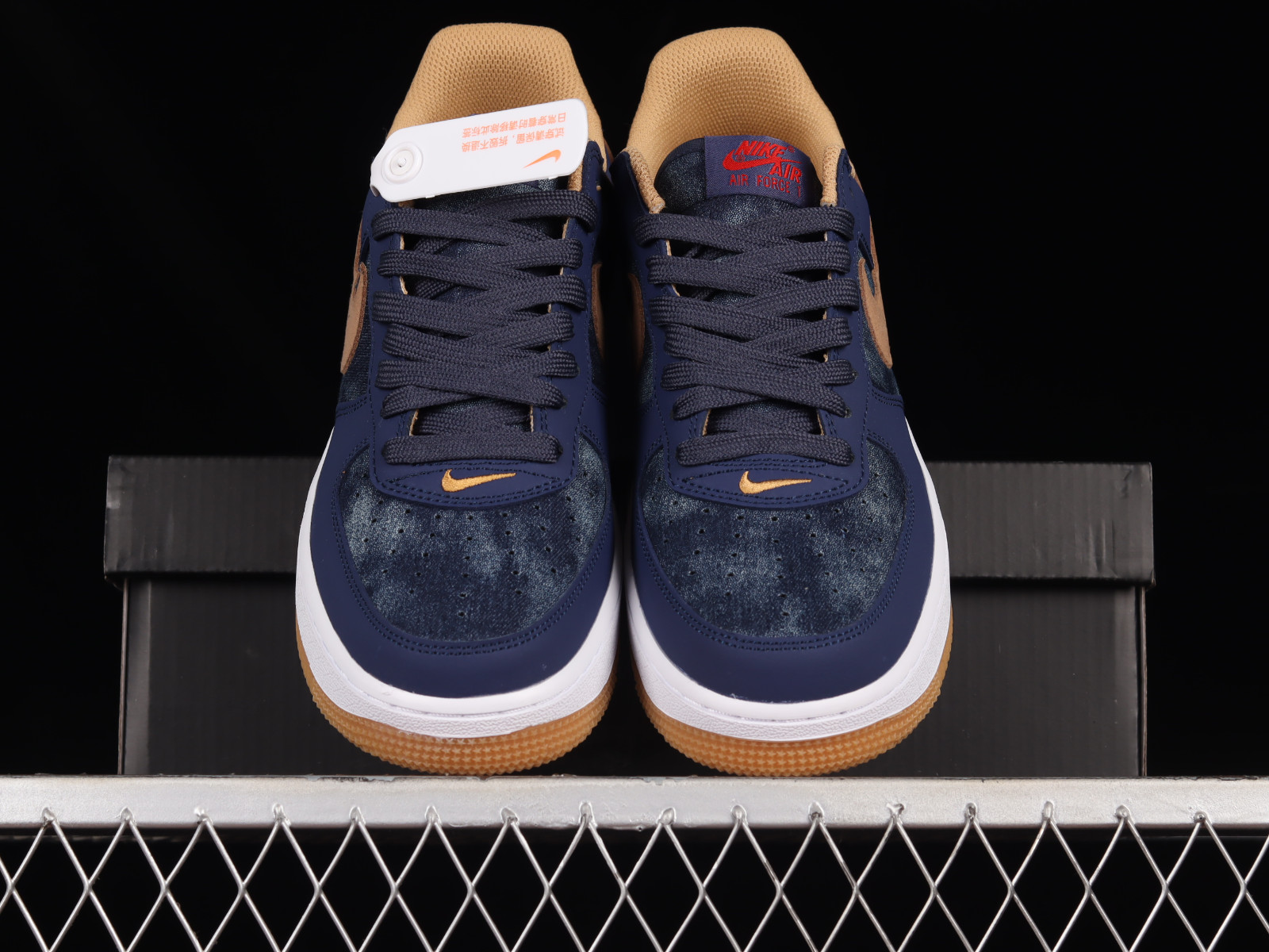 Nike Air Force 1 07 Low Denim Blue Brown White Gold DD1259-400 - Air ...