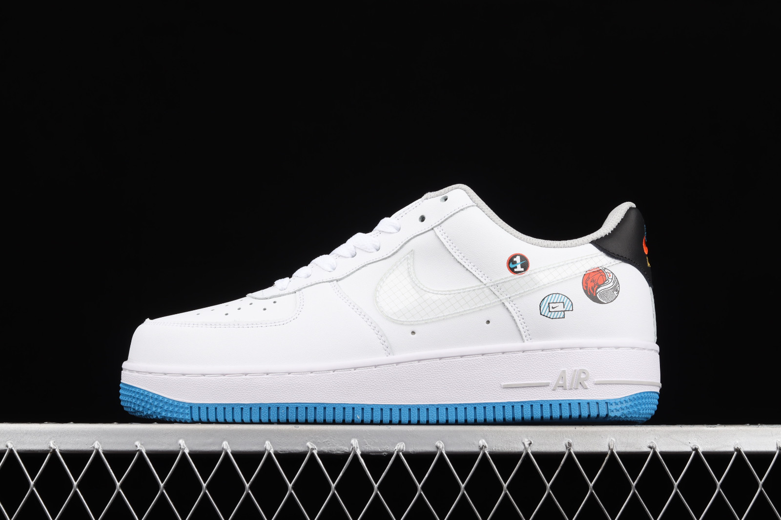 Nike Air Force 1 LV8 1 GS Happy Hoops White Multi-Color Wolf Grey ...
