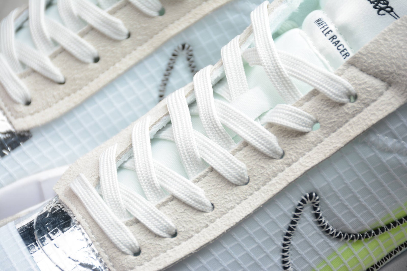 2020 New Release Nike Waffle Racer 2.0 White Fluorescent Green Classic ...