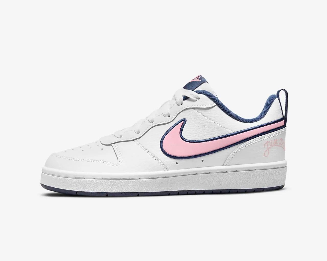 Nike Court Borough Low 2 SE White Midnight Navy Pink Glaze DB3090-100 ...