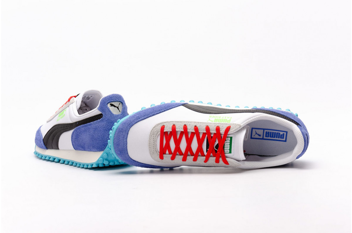Puma Fast Rider Ride On Puma White Dazzling Blue Sneaker 372837-01 ...