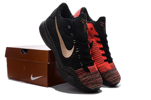 Nike Kobe X Elite Low Xmas CHRISTMAS 5 Rings Black Metallic Gold Bright ...