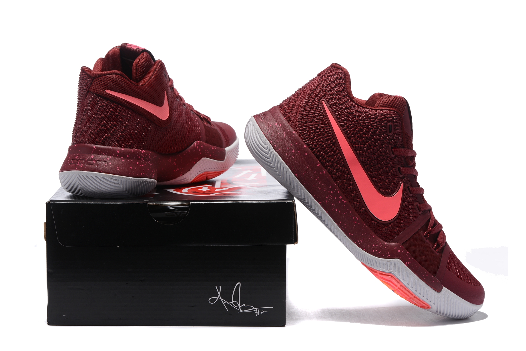 Nike Kyrie 3 Men Shoes Sneaker Basketball Spekle Pack White Crimson ...