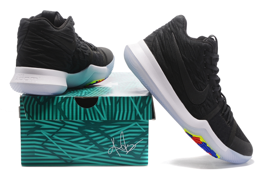 Nike Zoom Kyrie III 3 Men Basketball Shoes Black White Flower - Nike ...