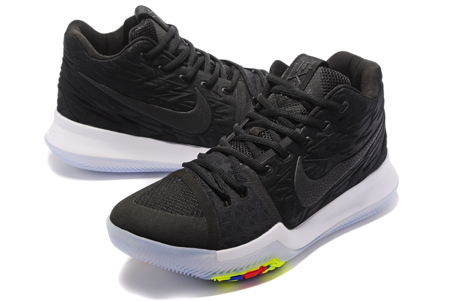 Nike Zoom Kyrie III 3 Men Basketball Shoes Black White Flower - Nike ...