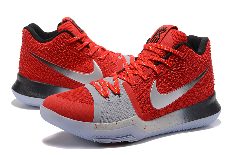 Nike Zoom Kyrie III 3 Men Basketball Shoes Chinese Red Silver Black ...