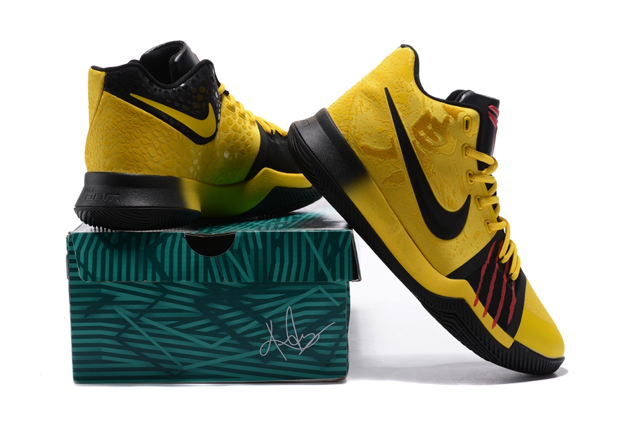 Nike Zoom Kyrie III 3 Men Basketball Shoes Yellow Purple Black AJ1672 ...