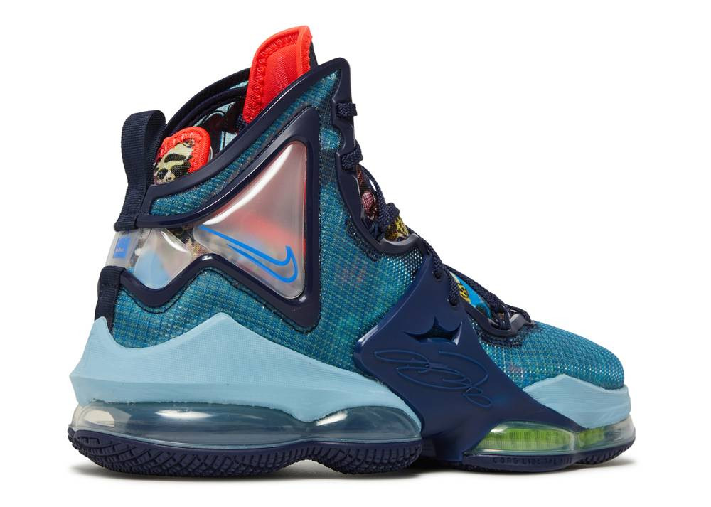 Nike Lebron 19 Fast Food Dutch Blue Medium Worn Green Blackened Atomic ...
