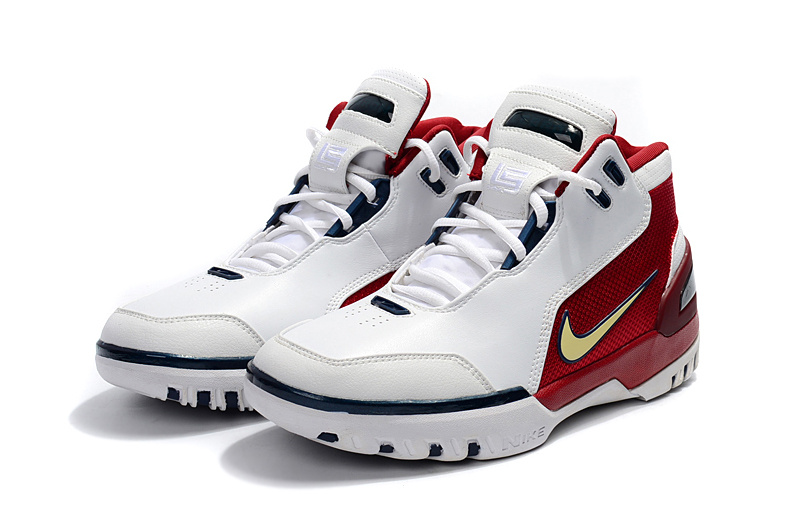 Nike Zoom Lebron I 1 white red blue Men Basketball Shoes - Zoom Lebron ...