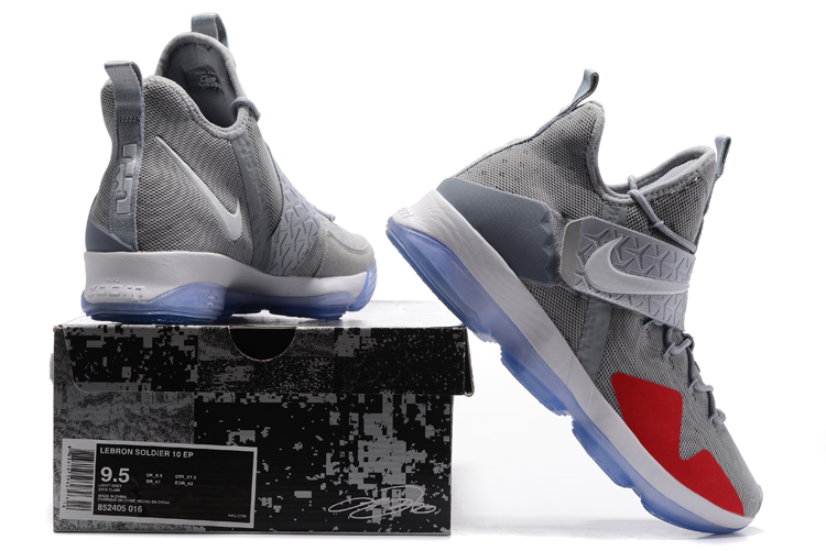Nike Zoom LeBron XIV 14 grey red Men basketball shoes 852405-016 ...
