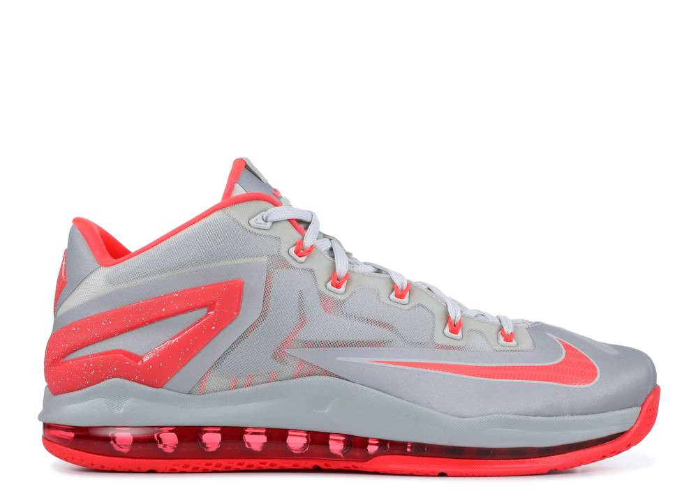 Nike Lebron 11 Low Base Grey Laser Crimson Light 642849-001 - Zoom ...