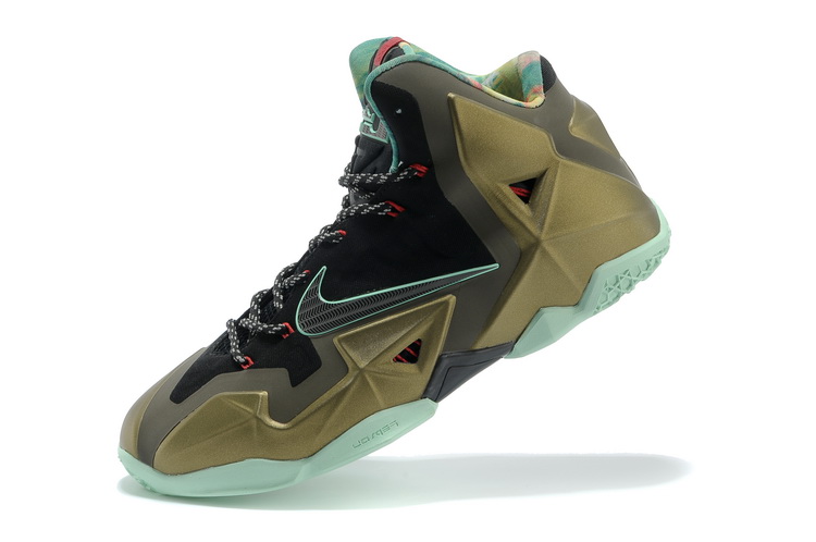 Nike Zoom Lebron XI 11 Men Basketball Shoes Light Gold Black Green ...