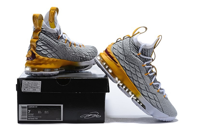Nike Zoom Lebron XV 15 EP LBJ15 Grey Yellow 897648-705 - Zoom Lebron XV ...