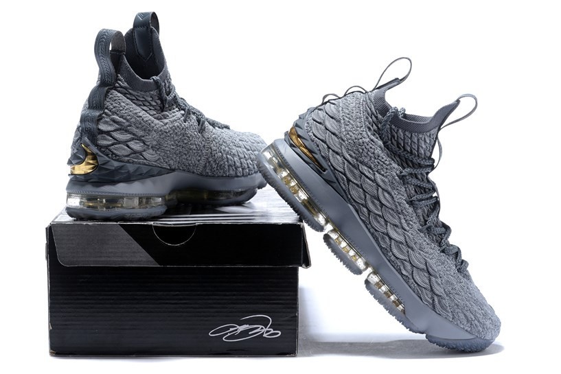 Nike Zoom Lebron XV EP LBJ15 Grey Gold 897649-005 - Zoom Lebron XV 15 ...