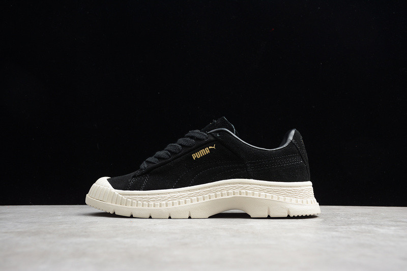 Puma Womens Utility Suede Black Style Plain Logo Low Top Sneakers ...